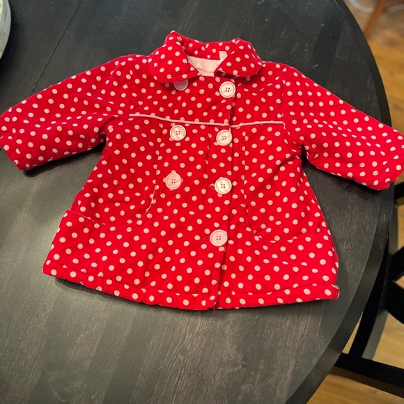 Jackets & Coats | Baby Girl Pea Coat Very Soft Corduroy Red With Light ...